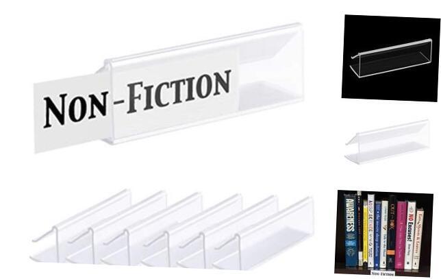 Pack of 25 – Clear Plastic Shelf Label Holder, Wood Shelf Sign and ...