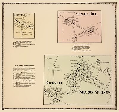 Historic City Map - Sharon Springs New York - Beers 1866 - 23 x 24.50 ...