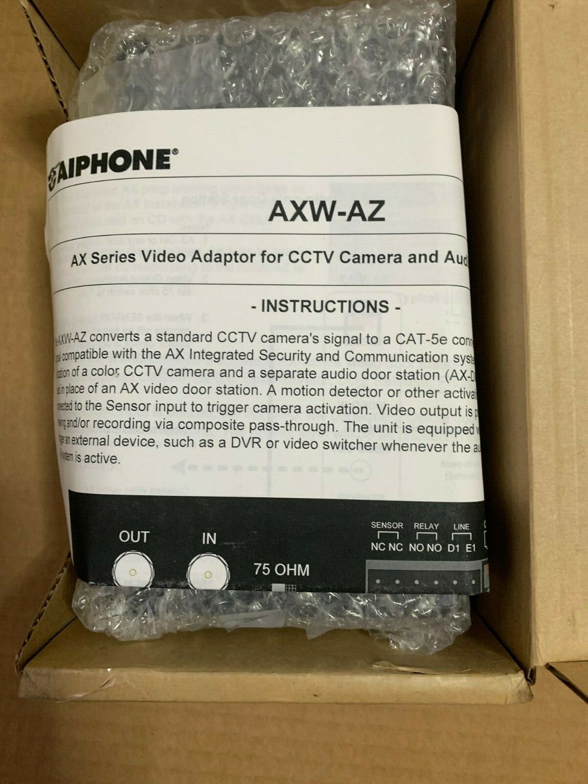 New Aiphone AXW-AZ Video Adaptor for CCTV Camera and Audio Door Station ...