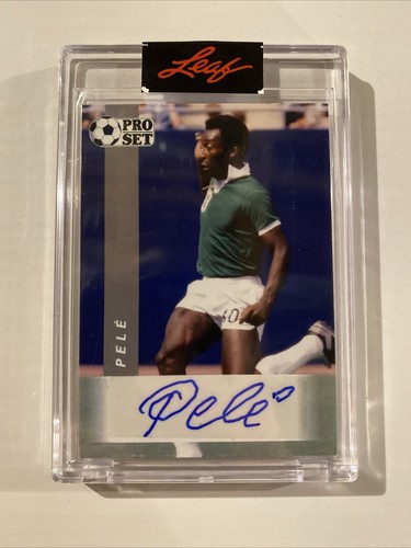 PELE 2022 Leaf Pro Set Soccer Encased AUTO Card BRAZIL GOAT Autograph ...