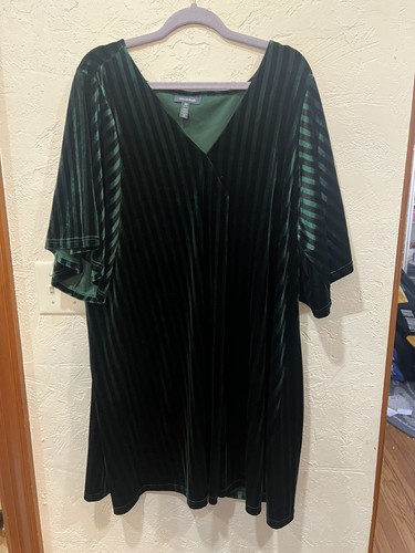 Green striped ModCloth Velvet dress size 3x | eBay