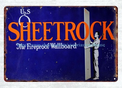 USO SHEETROCK THE FIREPROOF WALLBOARD metal tin sign wall painting | eBay