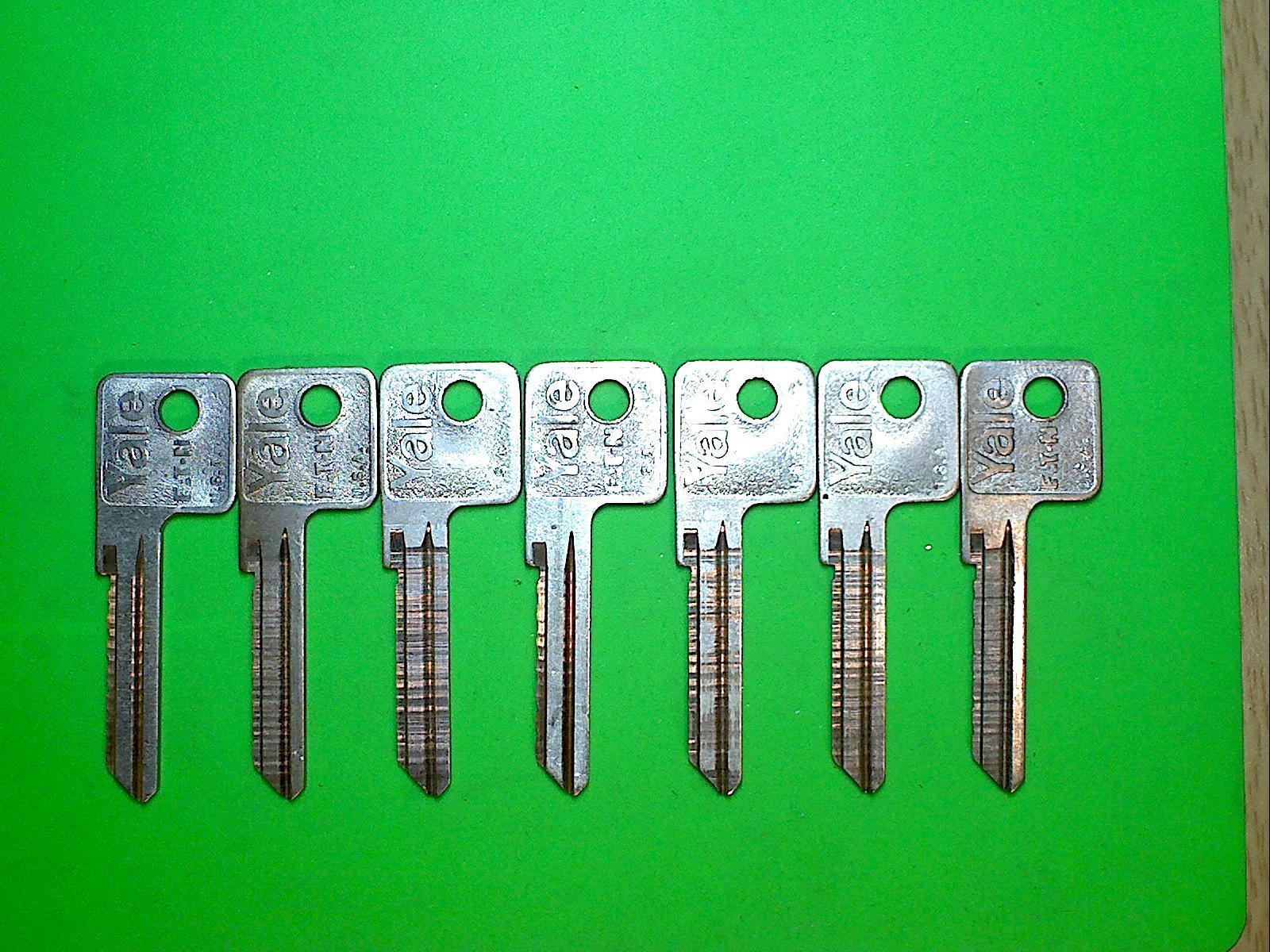 YALE ORIGINAL EN117 SB KEYWAY, 7 PIN KEY BLANKS, LOT OF (7), NOS ...