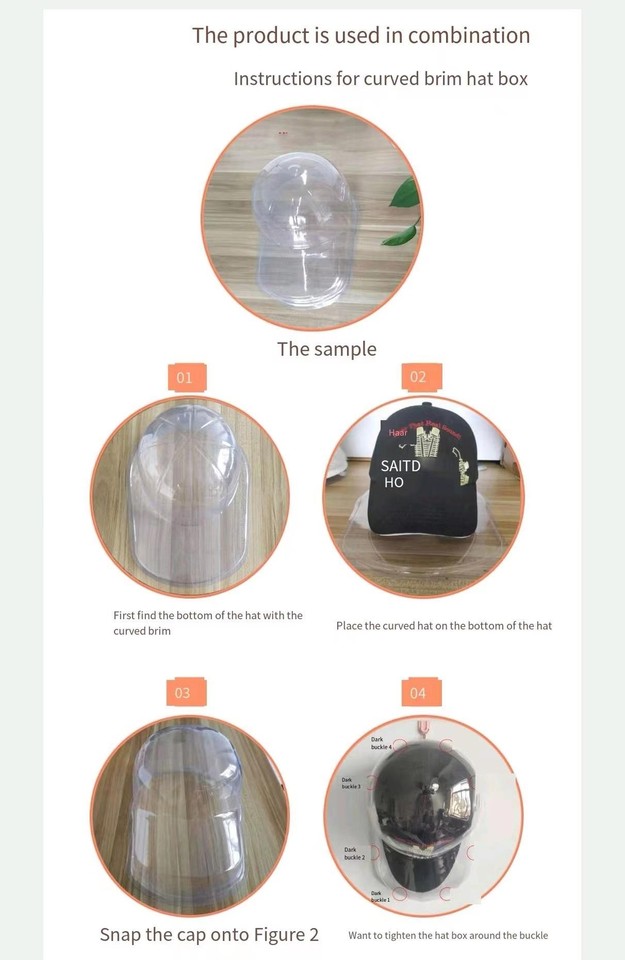 4 X Plastic Baseball Cap Transparent Protectors or Display Case ...