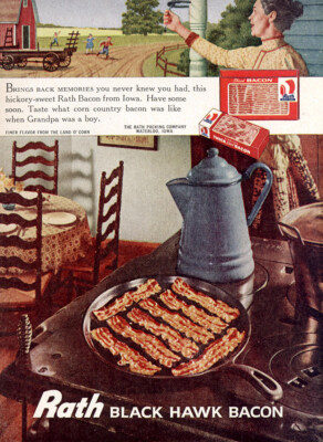 1961 Rath Black Hawk Bacon: Brings Back Memories Vintage Print Ad | eBay