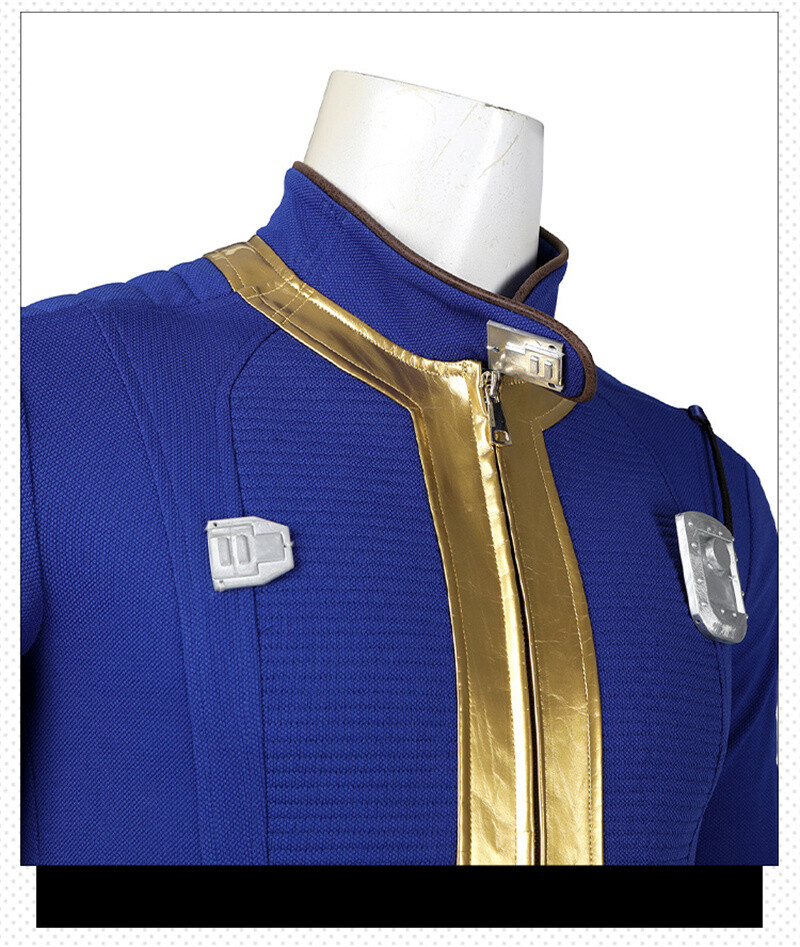 Fallout 4 Vault 75 Blue Jumpsuit Uniform Cosplay Costume Men's Outfit ...