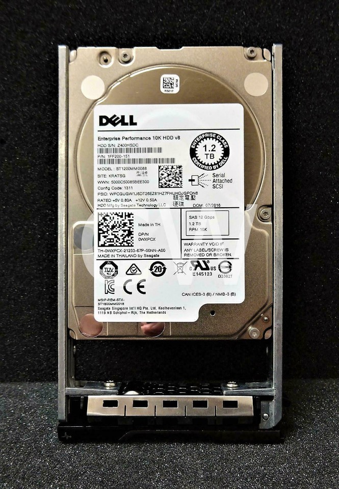 LOT OF 10 - Dell WXPCX ST1200MM0088 1.2TB 10000RPM 12Gbps 2.5" SAS Hard ...