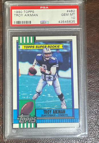 1990 Topps #482 Troy Aikman Cowboys Hof Super Rookie Psa 10 | eBay
