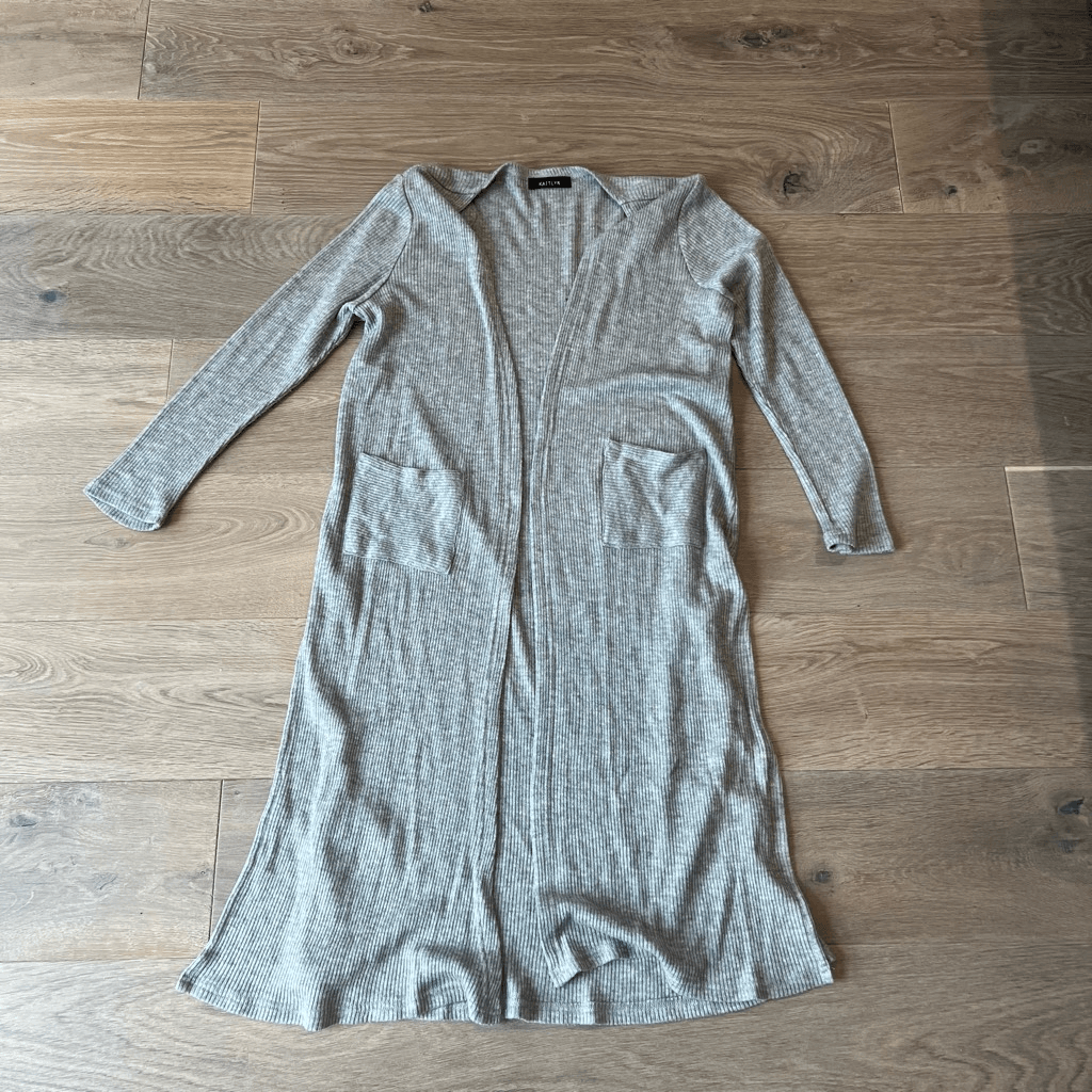 Kaitlyn Women’s Gray Drape Open Front Cardigan Sweater Size Medium | eBay