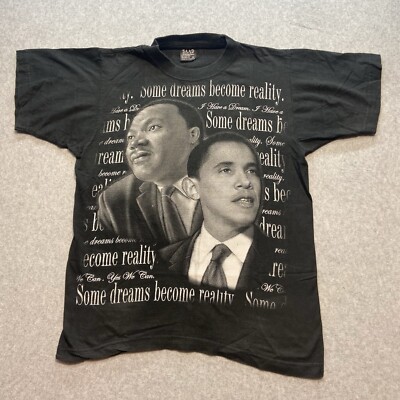 Barack Obama Martin Luther King Jr Mens Shirt Black Size M I Have A ...