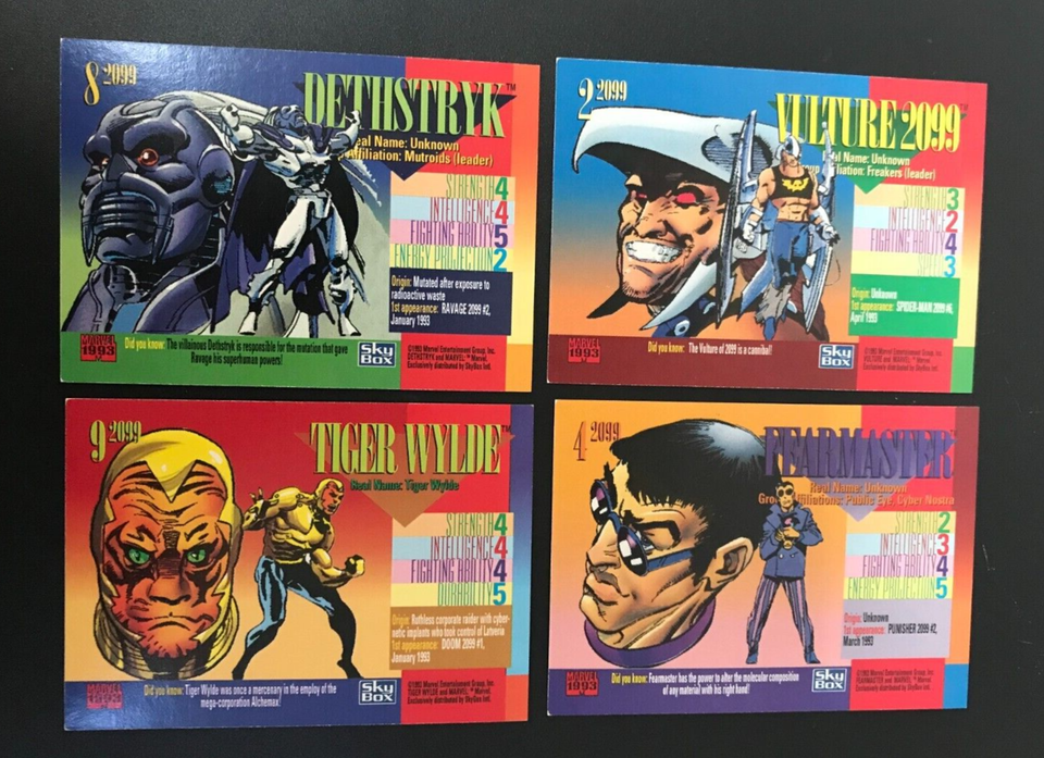 1993 SKYBOX MARVEL UNIVERSE SERIES IV RED FOIL LOT 4 VULTURE 2099 ...