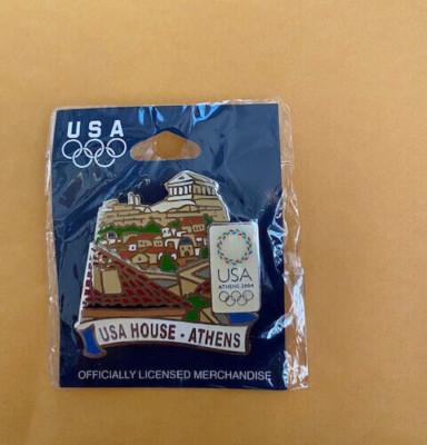 ATHENS OLYMPIC PIN ACROPOLIS PLAKA ICONS ON PIN USA HOUSE USOC LTD ED ...