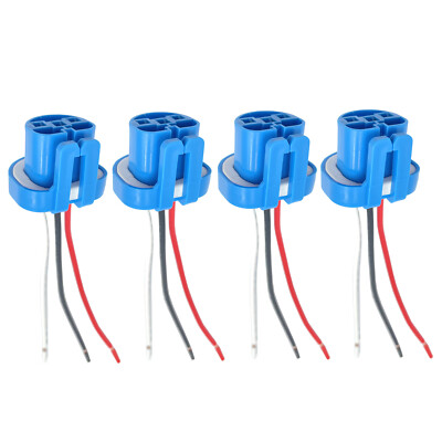 4x New 3-Wires Socket 9007 HB5 LED Bulbs Female Socket Holder Adapter ...