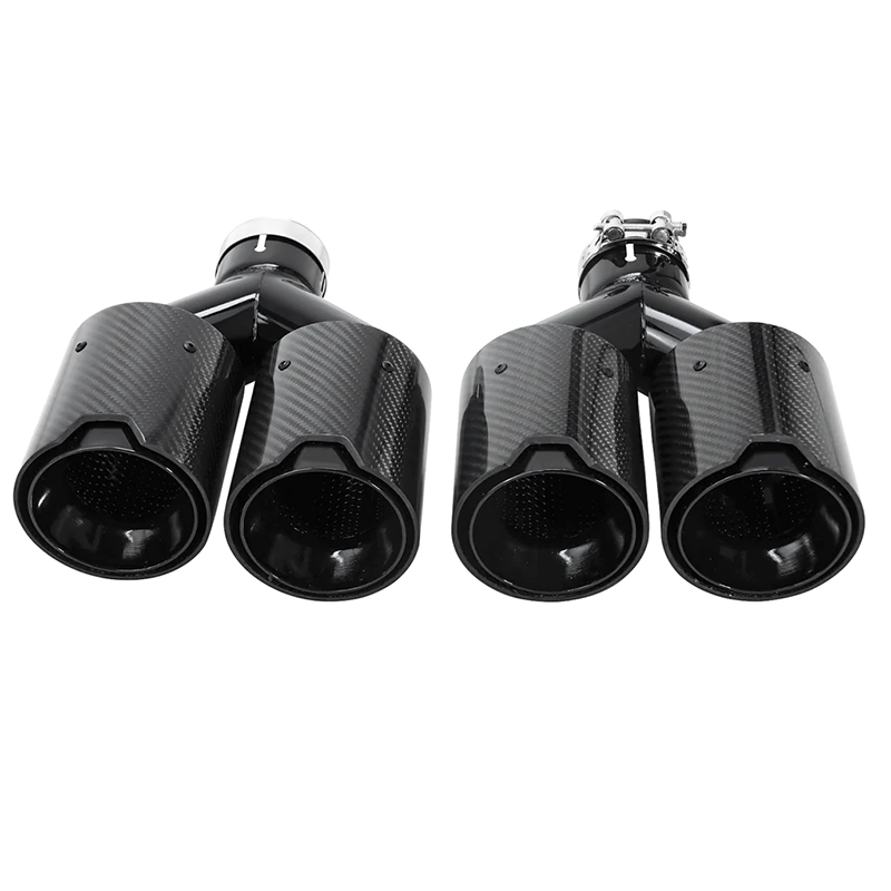CARBON FIBER FOR BMW DUAL CAR EXHAUST TWIN END TIPS TAIL PIPE 63MM IN ...