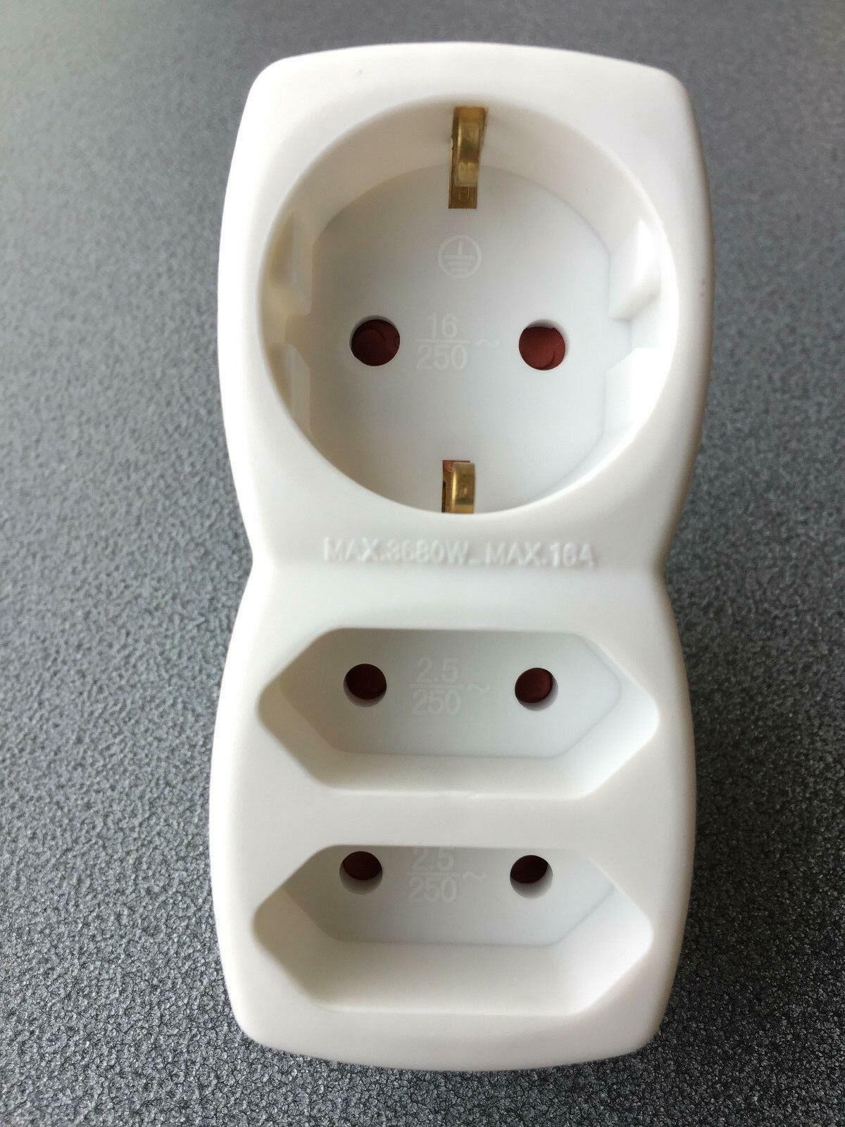 Steckdose Eurostecker EURO Zwischenstecker Schalter 2-fach 3-fach ...