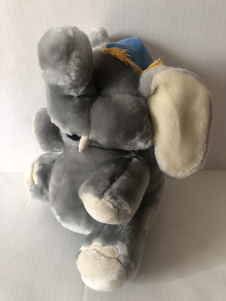 Snuggie Toy Plush Puppet Gray White Circus Elephant 1999 DGE 11" TUSKS ...