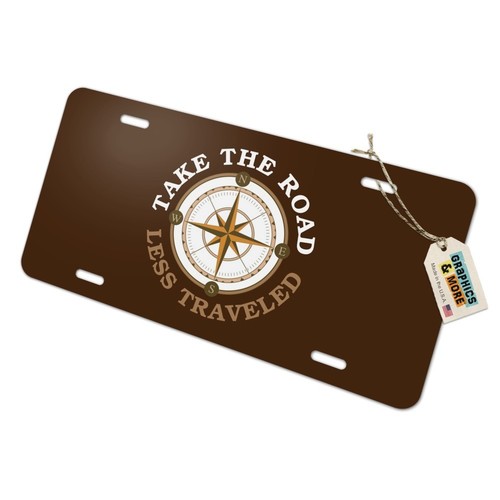 Take The Road Less Traveled Compass Novelty Metal Vanity Tag License ...