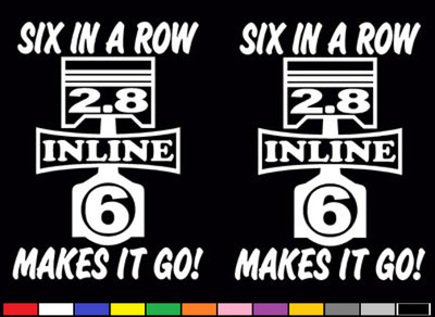 2.8 INLINE 6 PISTON DECAL SET STRAIGHT SIX ENGINE EMBLEM STICKER I6 ...