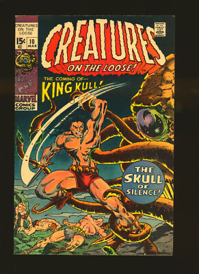 Creatures on the Loose # 10 - 1st full King Kull, Wrightson art Fine+ ...