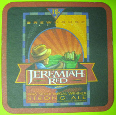 JEREMIAH RED IRISH ALE Beer COASTER Mat BJ's Pizza Brewery, Brea ...