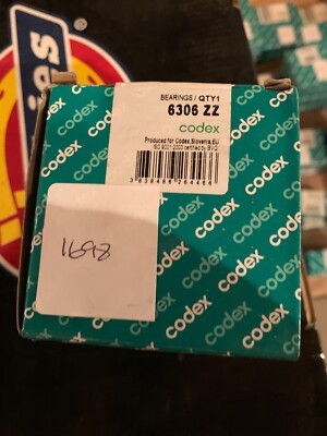 1698 Codex 6306 ZZ Shielded Deep Groove Ball Bearing 30 x 72 x 19mm | eBay UK
