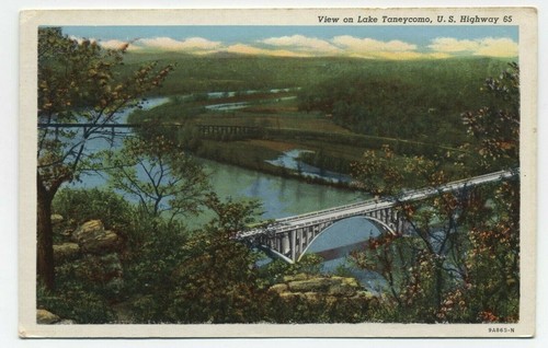 MO ~ Bridge over Lake Taneycomo BRANSON Missouri c1930's Taney County ...