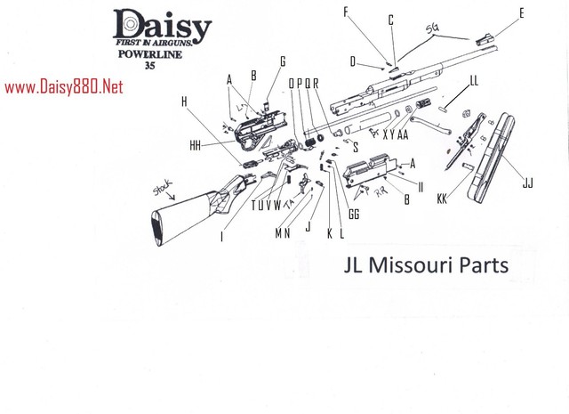 Daisy Powerline 880 881 7880 35 Trigger Assem Spring Metal BB Pellet ...