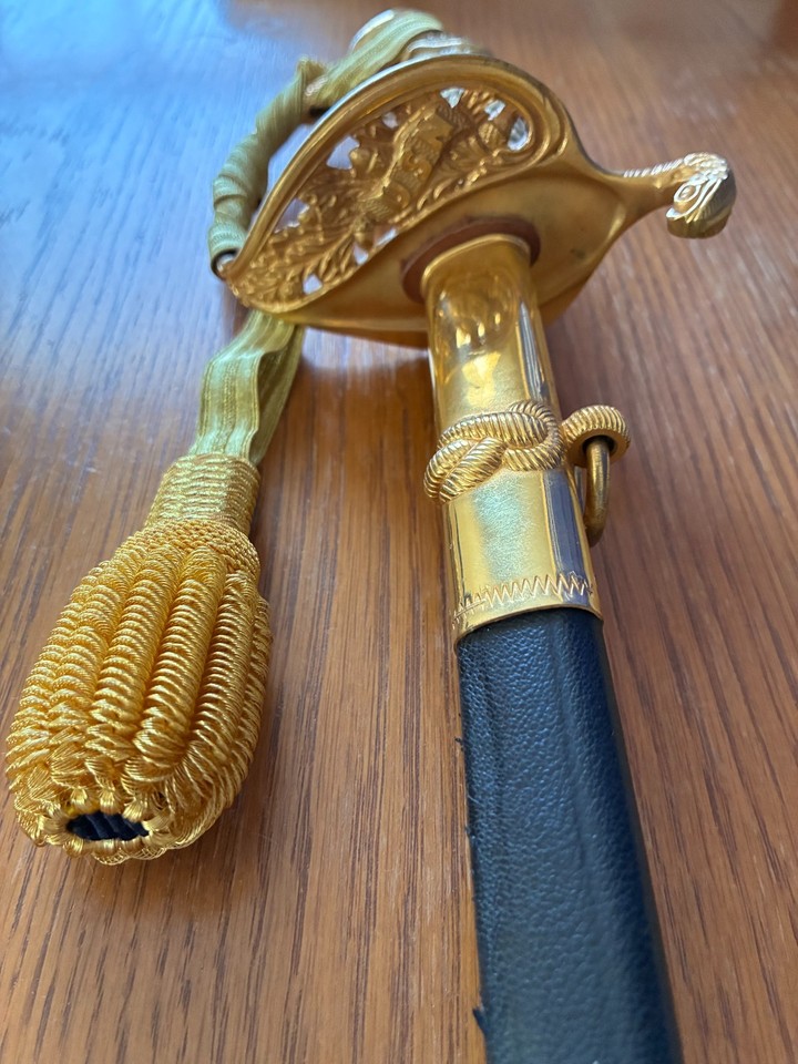 U.S. Naval Officer Sword with wrapped sword knot and Officer Sword Belt ...
