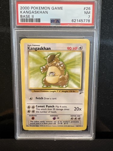 2000 POKEMON Base 2 Set Kangaskhan Non-Holo 26/130 PSA NM 7 | eBay