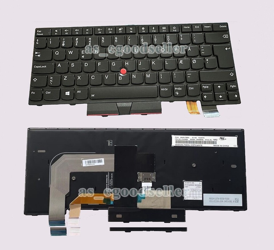 New for Lenovo Thinkpad T480 T470 A475 A485 Keyboard Nordic Swedish ...