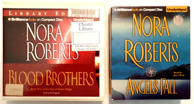 2 Audiobooks CDs Nora Roberts Angels Fall & Blood Brothers preowned | eBay