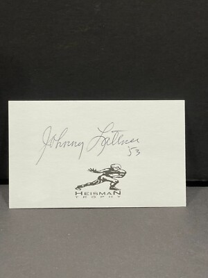 JOHNNY LATTNER NOTRE DAME 1953 HEISMAN WINNER SIGNED INDEX CARD | eBay