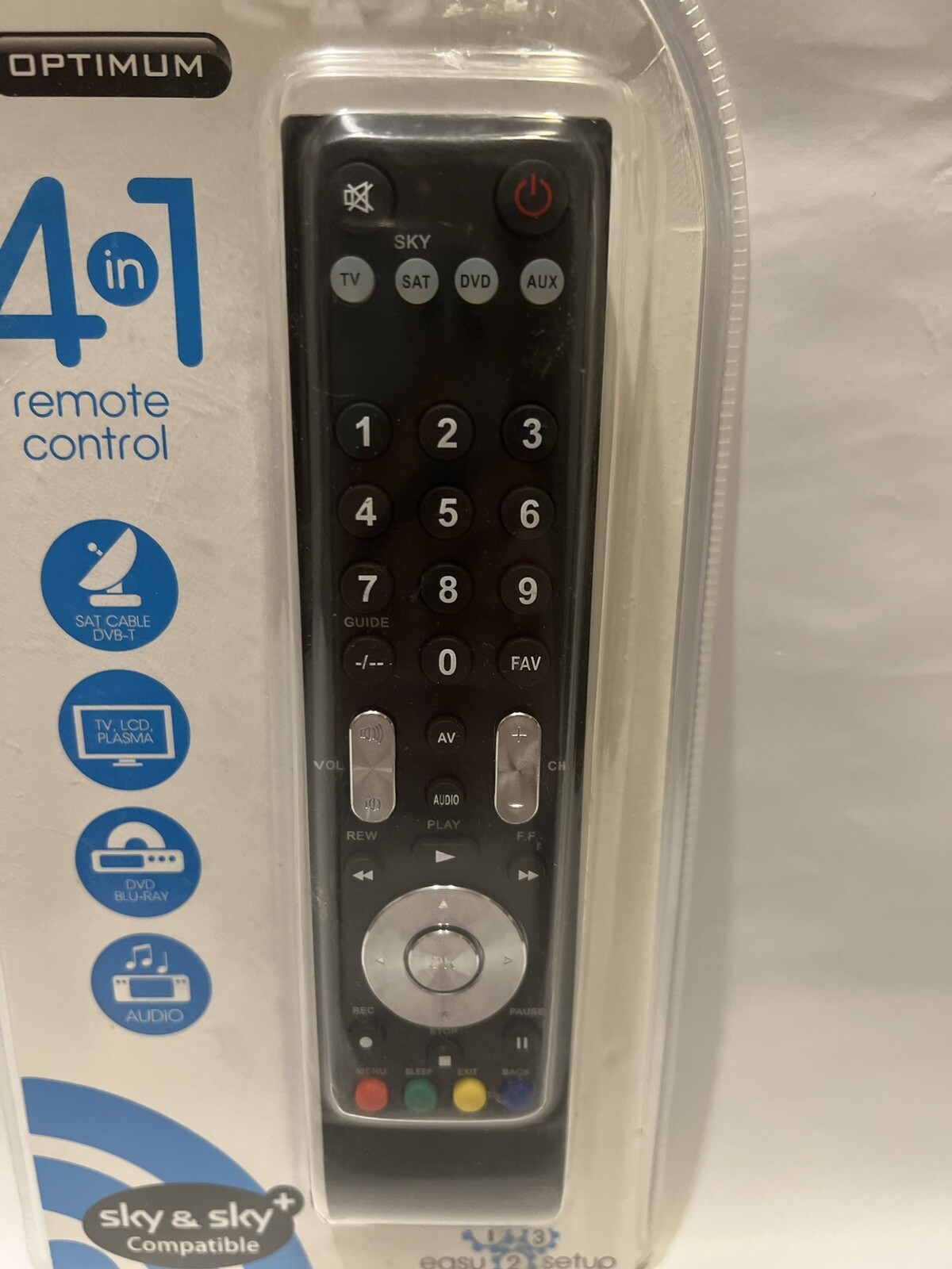 Optimum 4 in 1 TV Sky SAT DVD AUX Remote Control for sale online | eBay UK