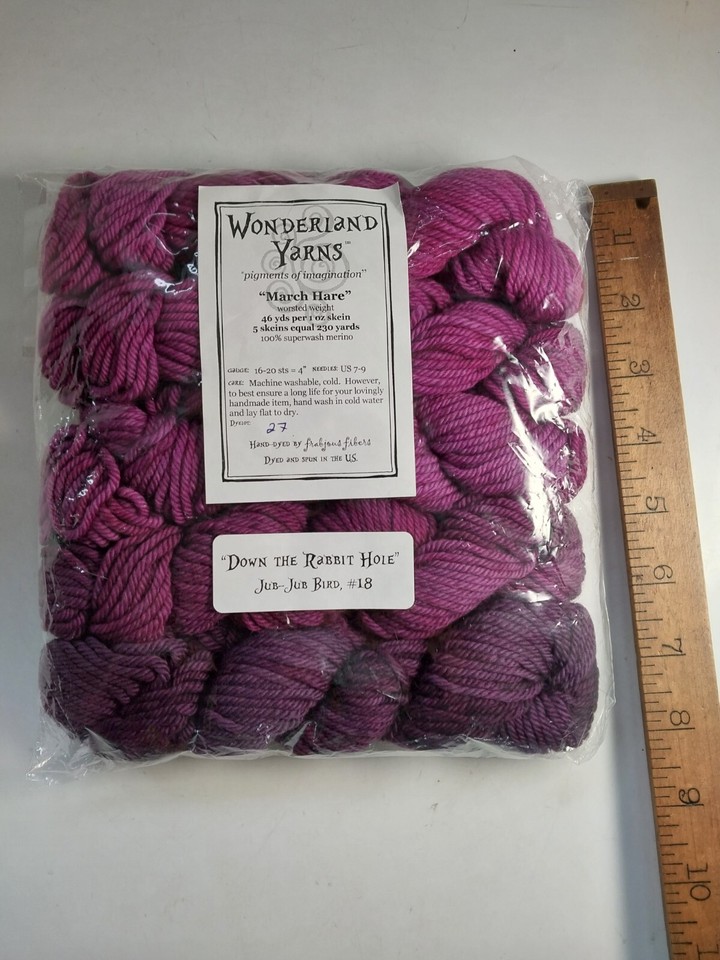 Wonderland Yarns March Hare Worsted Wt Down the Rabbit Hole Jub-Jub Bird #18 | eBay
