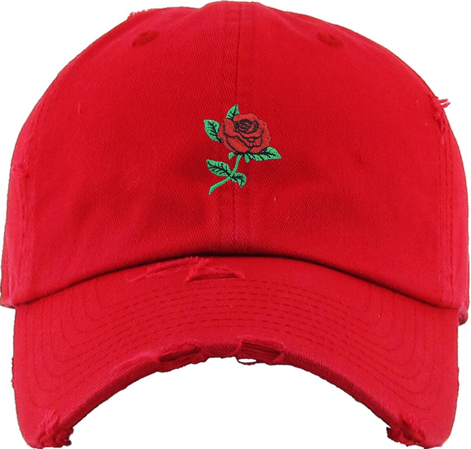 Rose Embroidery Dad Hat Baseball Cap Unconstructed Cotton | eBay