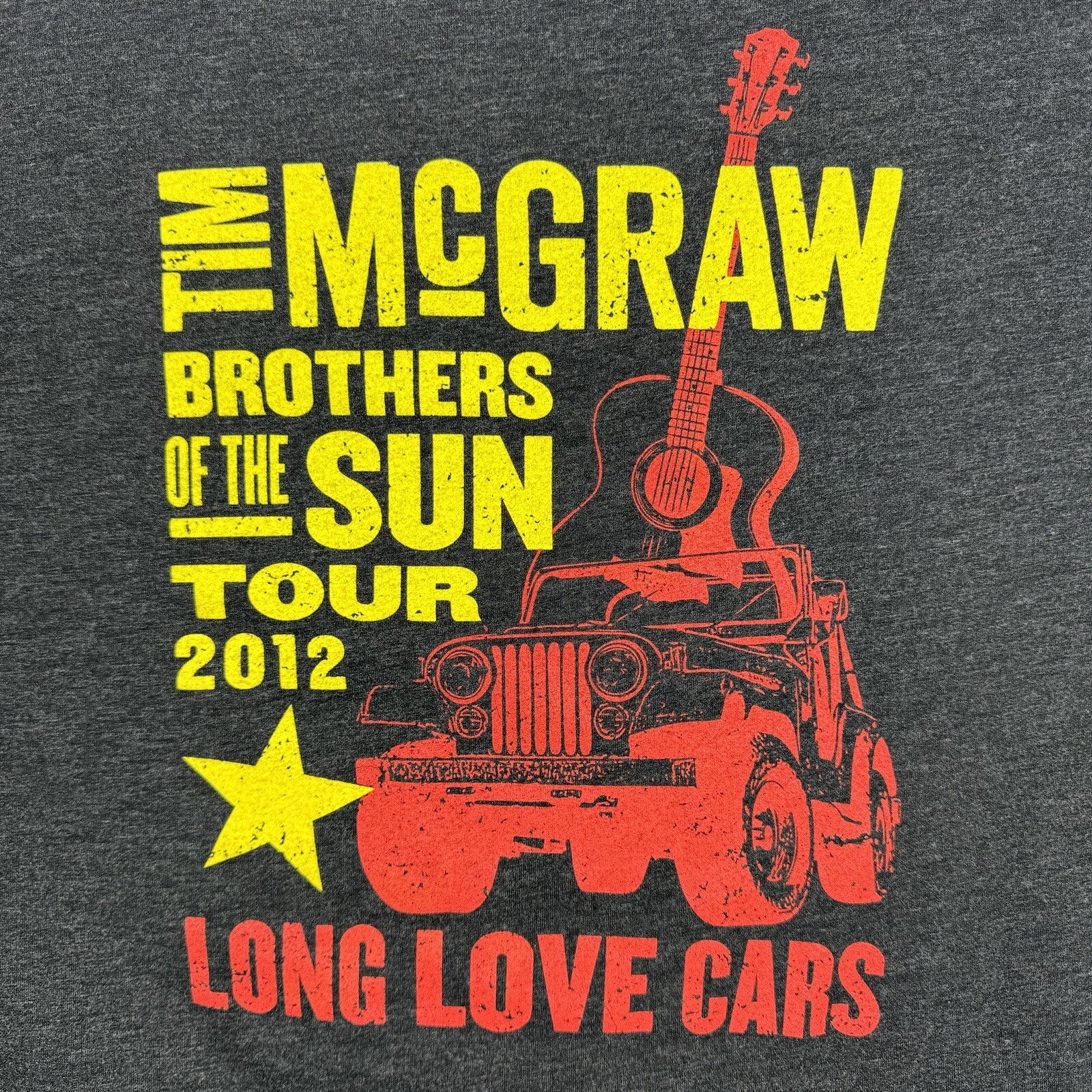 Tim McGraw 2012 Brothers of the Sun Tour Concert Tee Adult size L ...