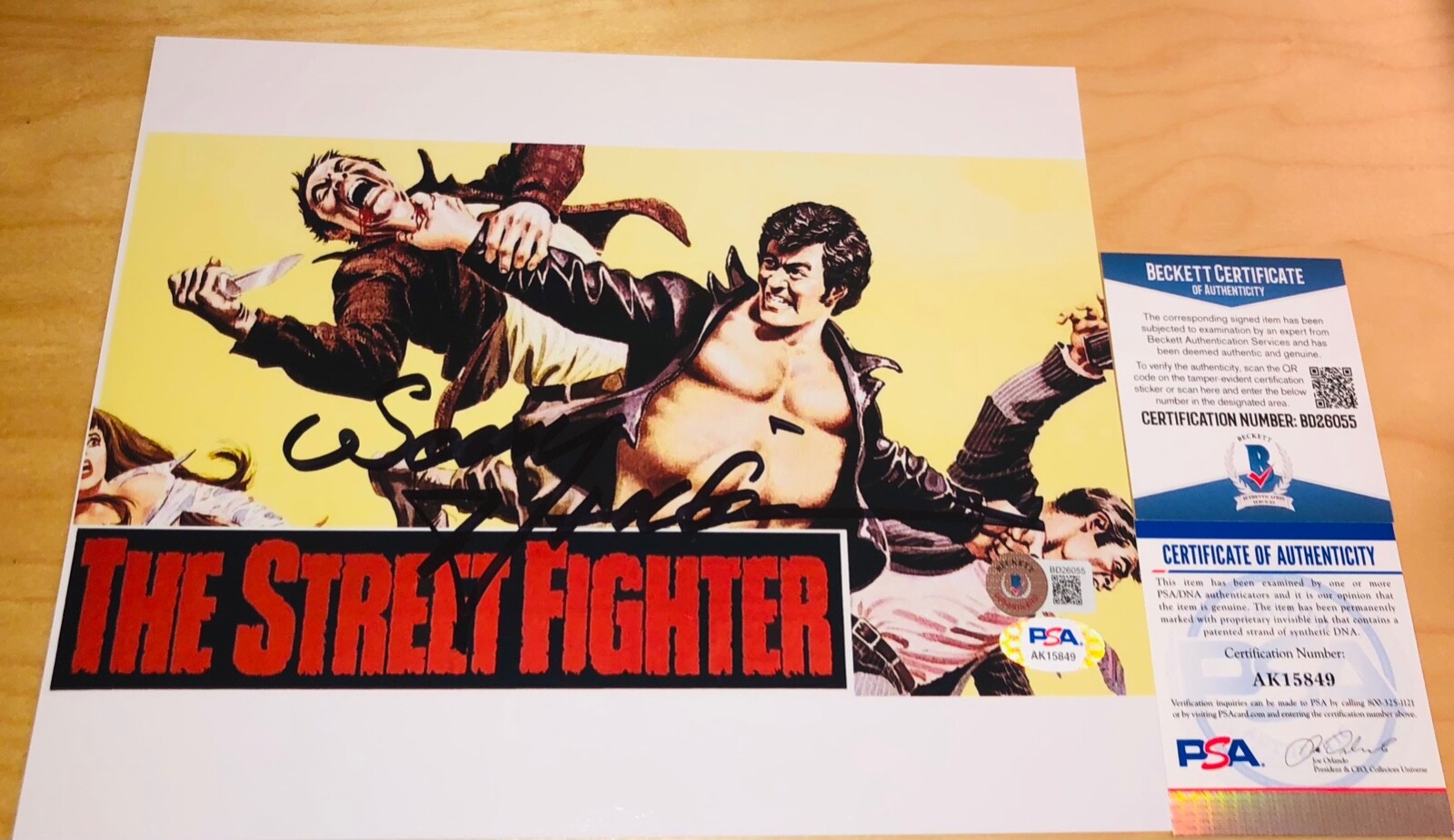 Sonny Chiba The Street Fighter Takuma Tsurugi Signed 8x10 Photo PSA ...