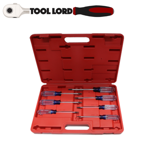 T&E Tools 7 Piece Acetate Mechanics Torx-r Screwdriver Set 185-225mm ...