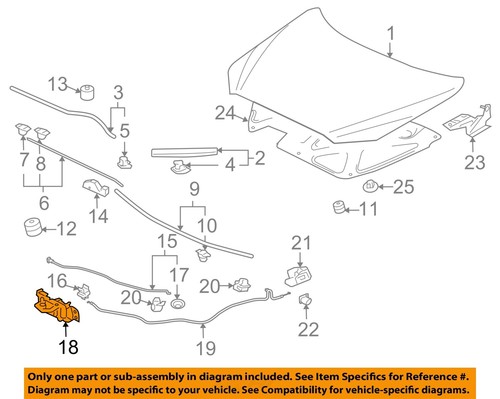 MITSUBISHI OEM 08-17 Lancer Hood Hood Components-Latch 5908A055 | eBay