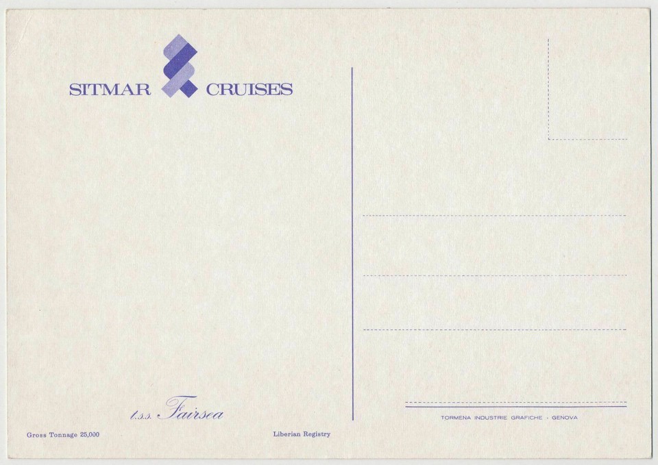 TSS Fairsea - Sitmar Cruises | eBay