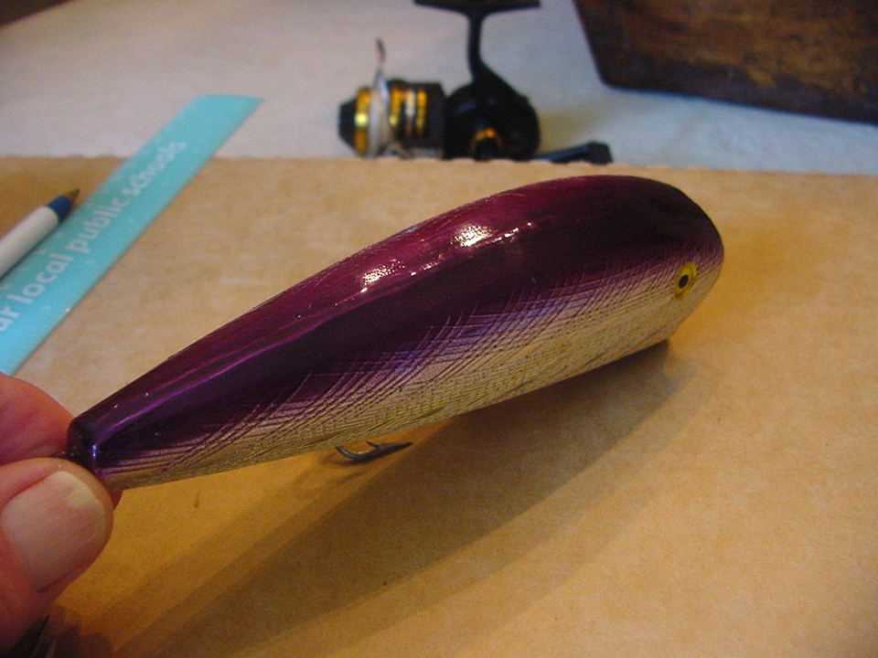 HUGE Vintage 1970's SALTWATER Rebel Popper - RARE PURPLE back -- NEARLY ...