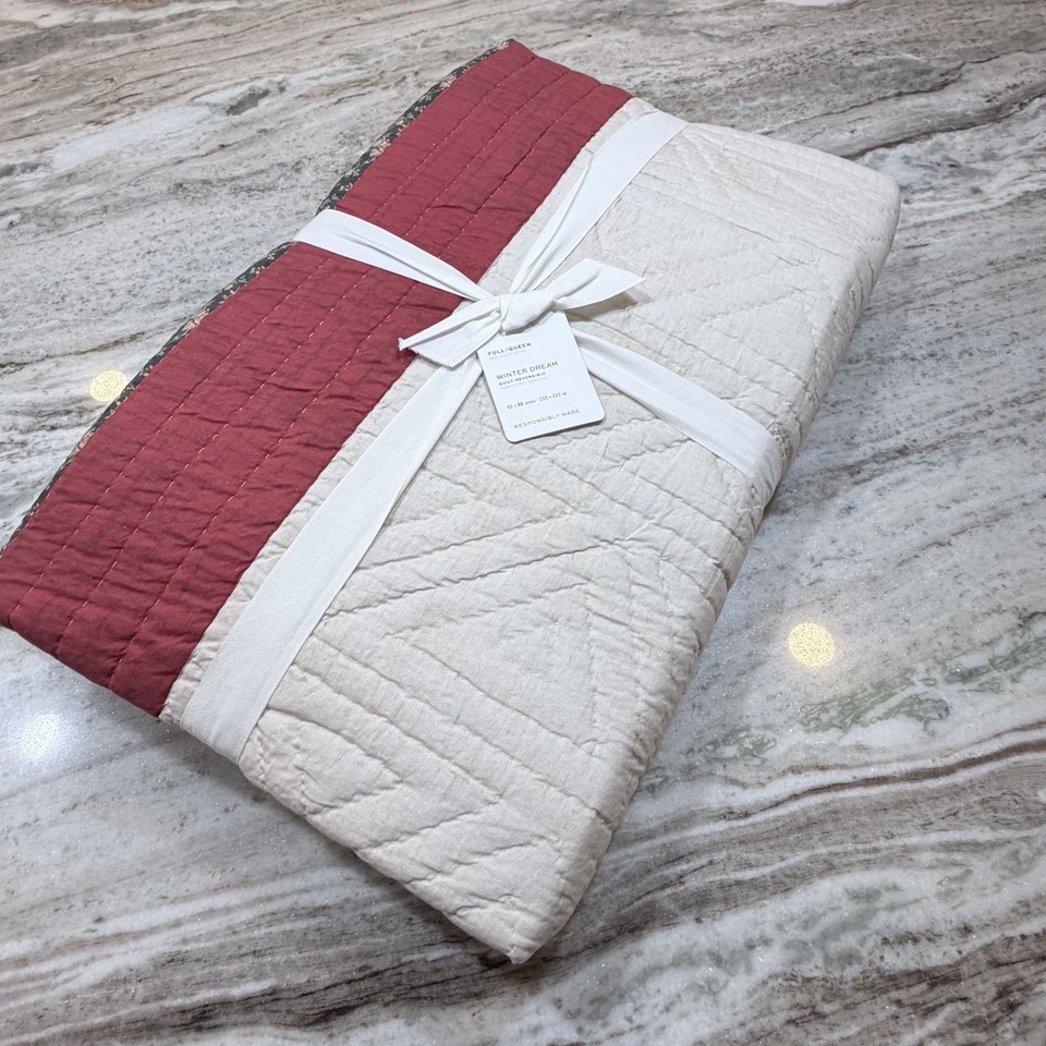Pottery Barn Winter Dreams Reversible Quilt Full/Queen & 2 Standard ...