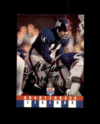 Y.A. Tittle Signed 1991 Quaterback Legends New York Giants Autograph | eBay