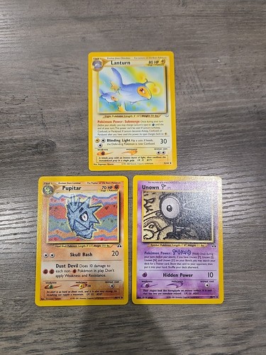Neo Discovery Pokemon 3 Card Lot (C) Near Mint - Moderate Play Pupitar ...