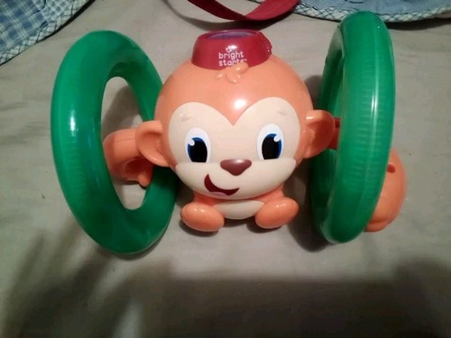 Bright Starts Roll and Glow Monkey Baby Toy Play To Learn Works Orange ...
