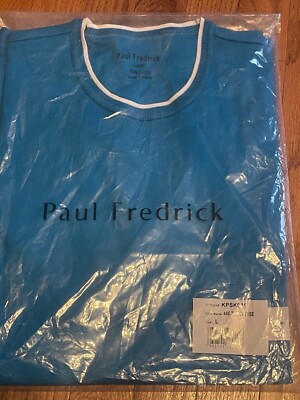 Paul Fredrick Mercurized Cotton T Shirt-Turquoise-Large-FREE SHIPPING ...
