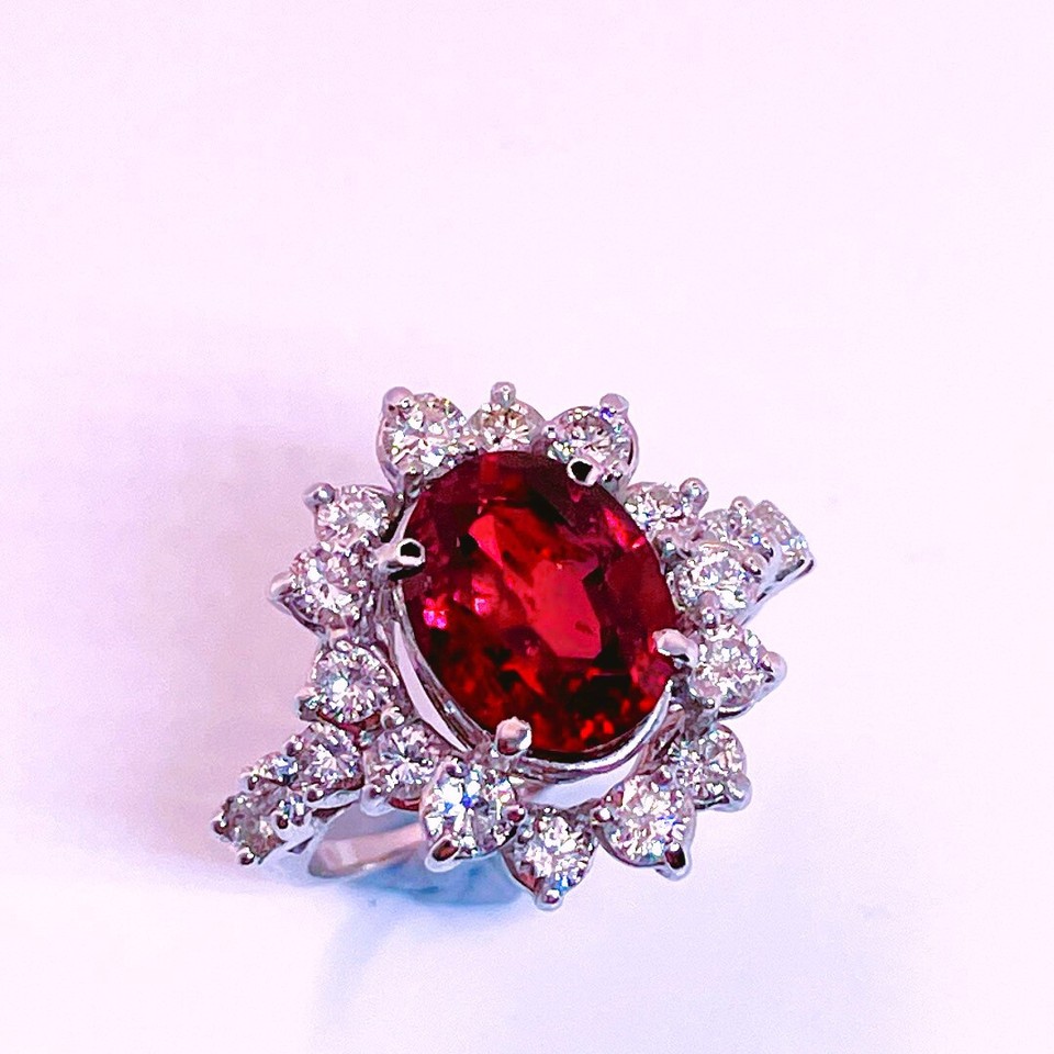Big Natural Unheated Unenhanced Ruby Diamond Engagement Wedding Ring ...