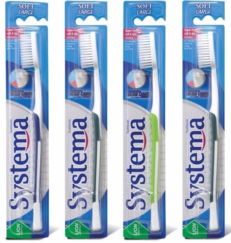 SYSTEMA Gum Care Soft Toothbrush (Japan's No. 1 brand) Large Head 4 PCS ...