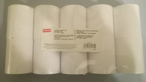 Staples REGISTER & CALCULATOR Paper Rolls, 3 X 128 - 10 Roll Count ...
