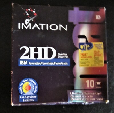 Imation 2HD 3.5" Floppy Disk 10-pack | 1.44 MB | IBM Formatted | 12881 | Write-On Labels ...